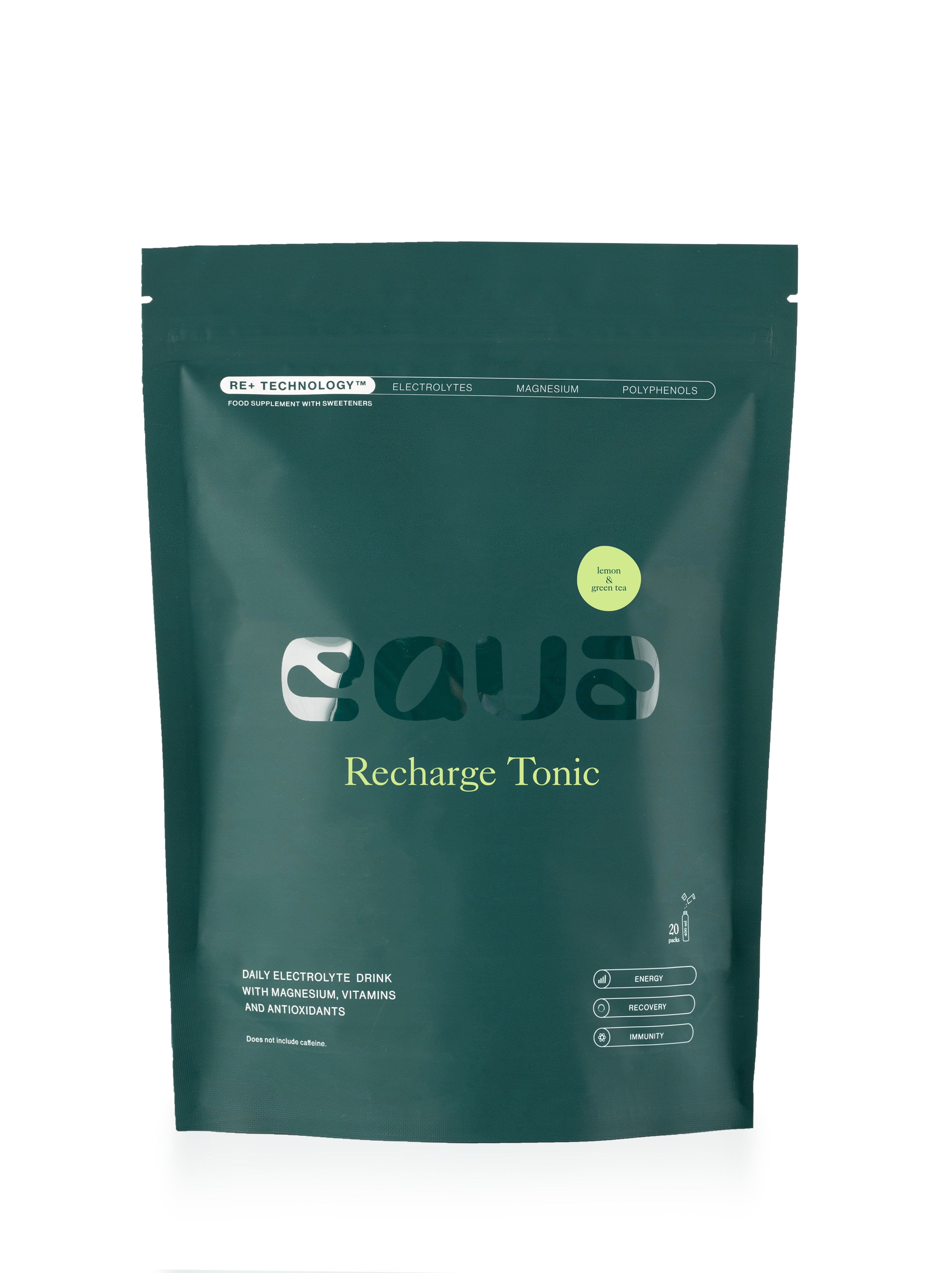 Recharge Tonic - Lemon & Green Tea – EQUA - Sustainable Water Bottles